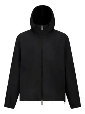 Herno Hooded Zip-up Jacket - Black