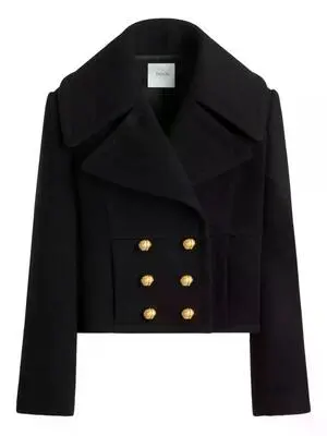 Patou Double-breasted Wool Coat - Black