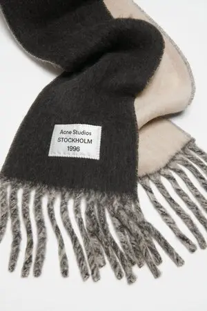 Acne Studios Beige/grey Bicolor Alpaca Scarf - Beige,grey