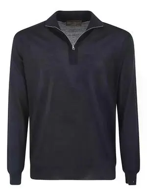 BRETT JOHNSON Zip Cashmere T-shirt