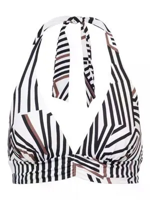 Max Mara Alberta Striped Bikini Top - White