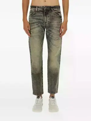 BOSS Distressed Straight-leg Jeans