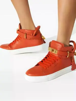 Buscemi Padlock Leather High-top Sneakers