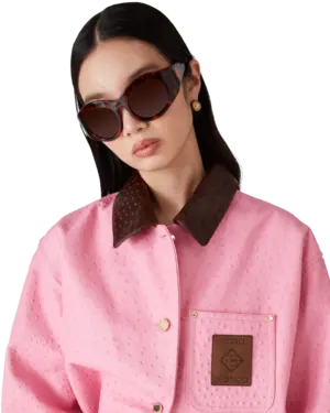 Casablanca Embossed Leather Workwear Coat