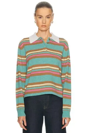 Women's Striped Collared Pullovers