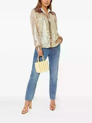 ONETEASPOON Sequin-embellished Button-down Shirt