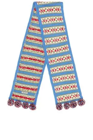 BODE Wedgewood Scarf In Cream,blue - Multi