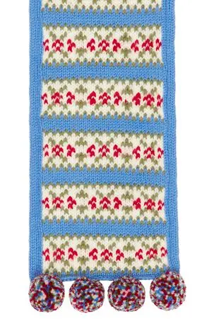 BODE Wedgewood Scarf In Cream,blue