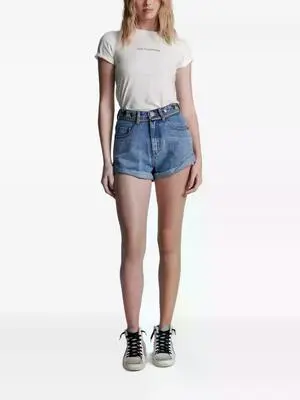 ONETEASPOON Bandits Marbled Denim Shorts