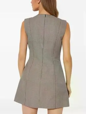 Marni Houndstooth Flared Mini Dress