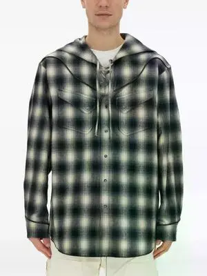 AIE Plaid-check Hooded Shirt