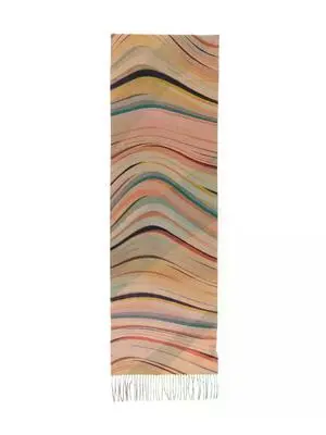 Paul Smith Dusky Swirl Striped-fringed Scarf - Neutrals
