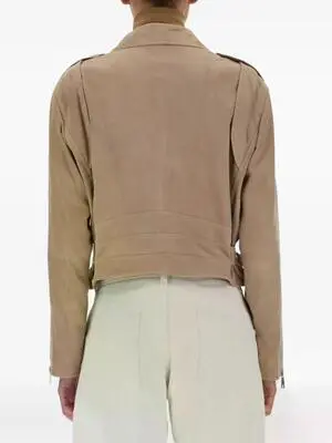 ARMA Belted-waist Asymmetrical-zip Jacket - Neutrals