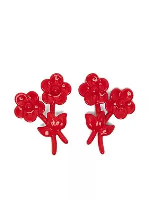 SHUSHU/TONG Flower Stud Earrings - Red