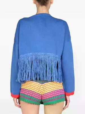 GALLO Fringed Long-sleeves Sweater