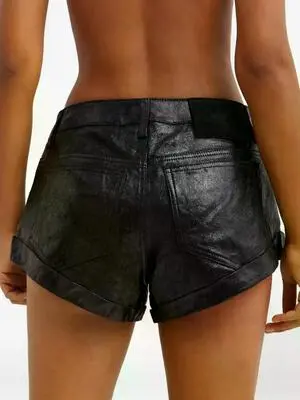 ONETEASPOON Leather Cuffed Shorts