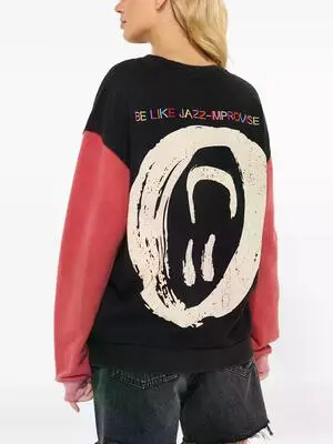 ONETEASPOON Printed Sweatshirt With Contrast Sleeves