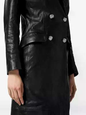 Philipp Plein Double-breasted Leather Coat