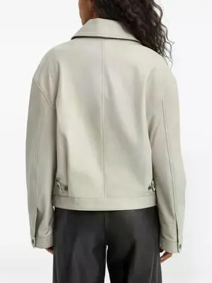 Loulou De Saison Wide-lapel Leather Jacket - Neutrals