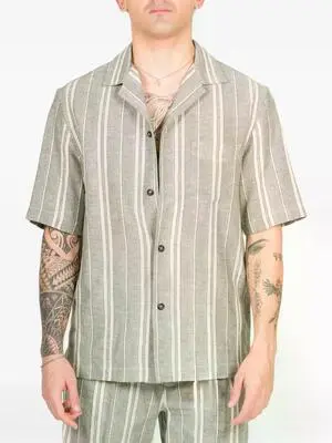 PAOLO PECORA Striped-pattern Short-sleeve Shirt