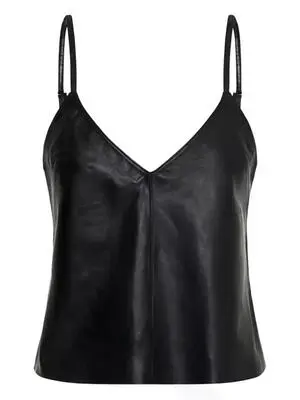 ONETEASPOON Leather V-neck Tank Top