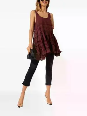 Free People Patterned Ruffled Top