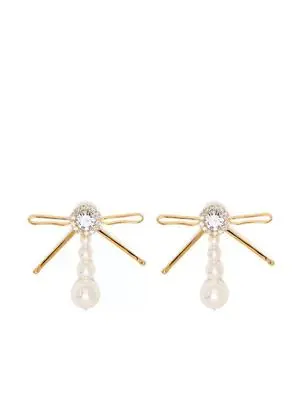 SHUSHU/TONG Pearl Embellished Drop Earrings - Gold