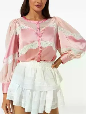 LoveShackFancy Zavia Lace-paneled Blouse
