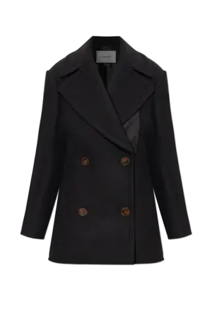 LANVIN Short Double-breasted Coat - Black