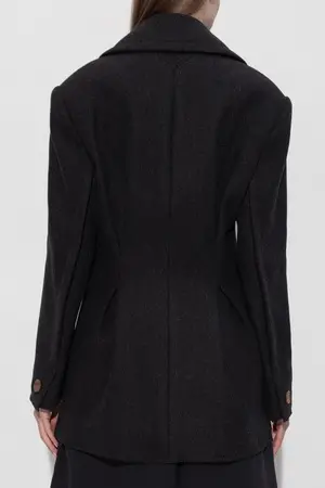 LANVIN Short Double-breasted Coat - Black