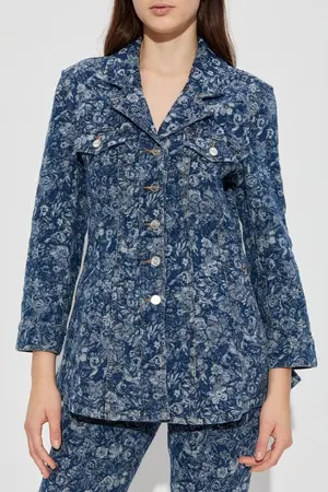 GANNI Jacquard Denim Blazer