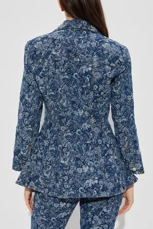 GANNI Jacquard Denim Blazer