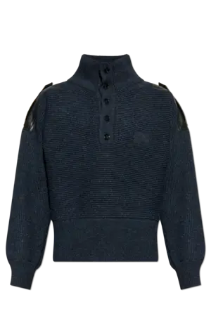 Burberry Sweater With Leather Epaulettes