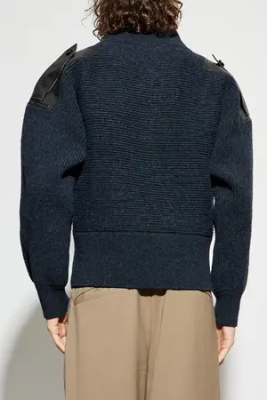 Burberry Sweater With Leather Epaulettes