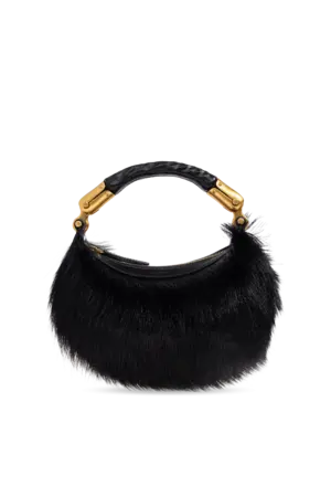 Balmain Faux Fur Handbag - Black