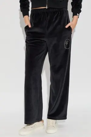 A BATHING APE Velour Wide Leg Sweatpants