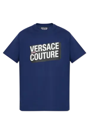 Versace T-shirt With Print - Navy Blue