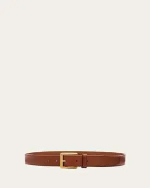 Saint Laurent Minimal Leather Belt - Gray