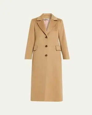 Fleurette Mia Italian Wool Maxi Coat - Camel