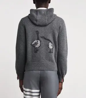 Thom Browne Merino Wool Geese Zip-up Hoodie