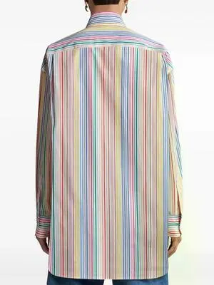 Etro Pegaso-embroidery Striped Cotton Shirt