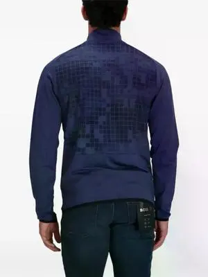 BOSS Geometric Pattern Zip-up Sweatshirt