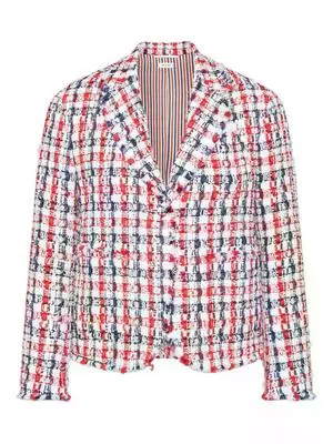 Thom Browne Gingham Checks Tweed Blazer