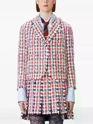 Thom Browne Gingham Checks Tweed Blazer