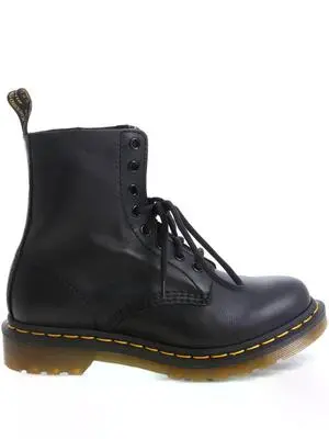 Dr. Martens Lace-up Leather Biker Boots - Black