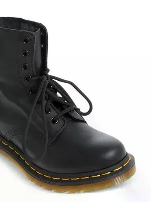 Dr. Martens Lace-up Leather Biker Boots - Black