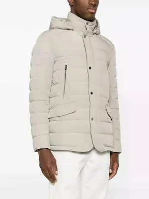 MOORER Padded Down Hooded Jacket - Neutrals