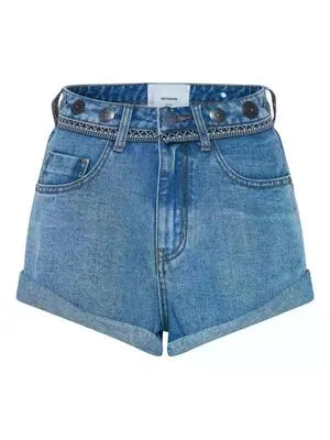 ONETEASPOON Bandits Marbled-denim Shorts - Blue