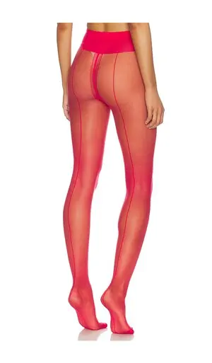 Red Back Seam Tights