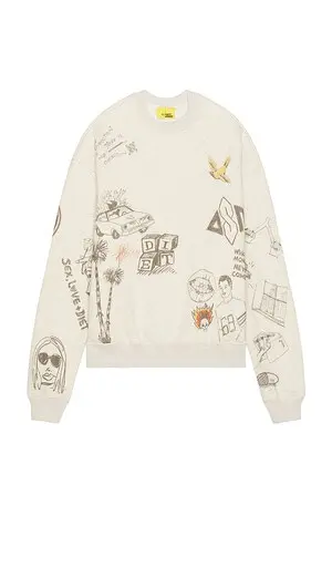 DIET STARTS MONDAY Doodle Crew Neck Sweatshirt